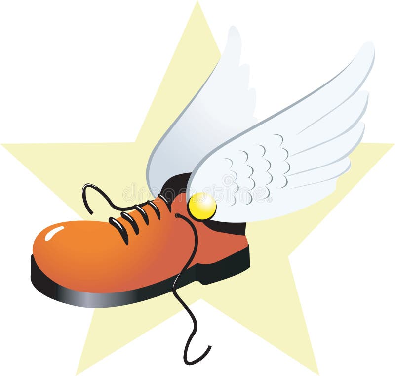 Boot and wings stock vector. Illustration of comfort, leather - 3695980