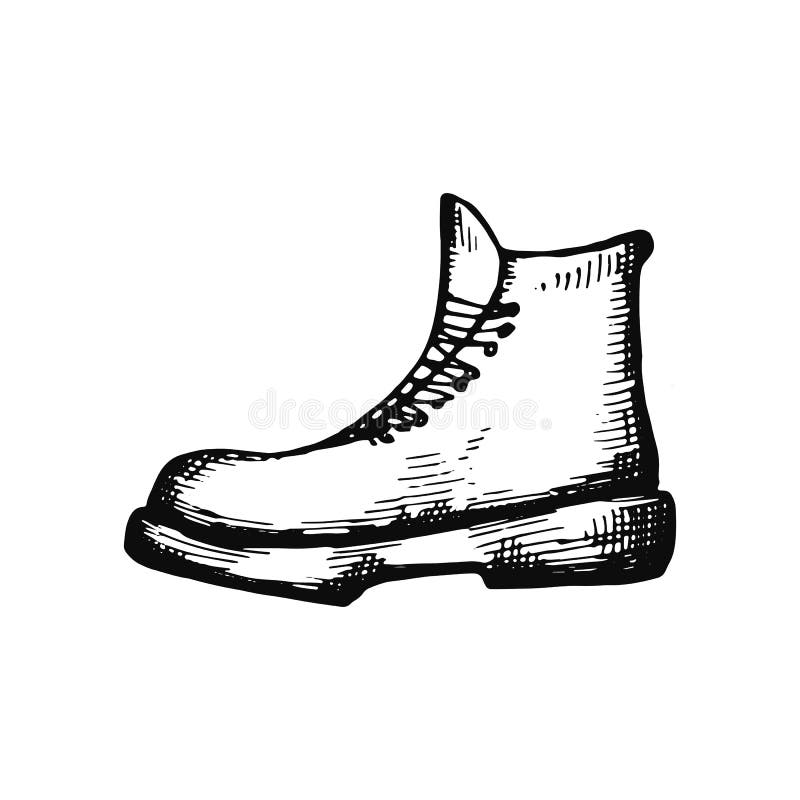 Leather Boots. Hand Drawing Sketch Vector Stock Vector - Illustration ... Leather Boots. Hand Drawing Sketch Vector Stock Vector - Illustration ...