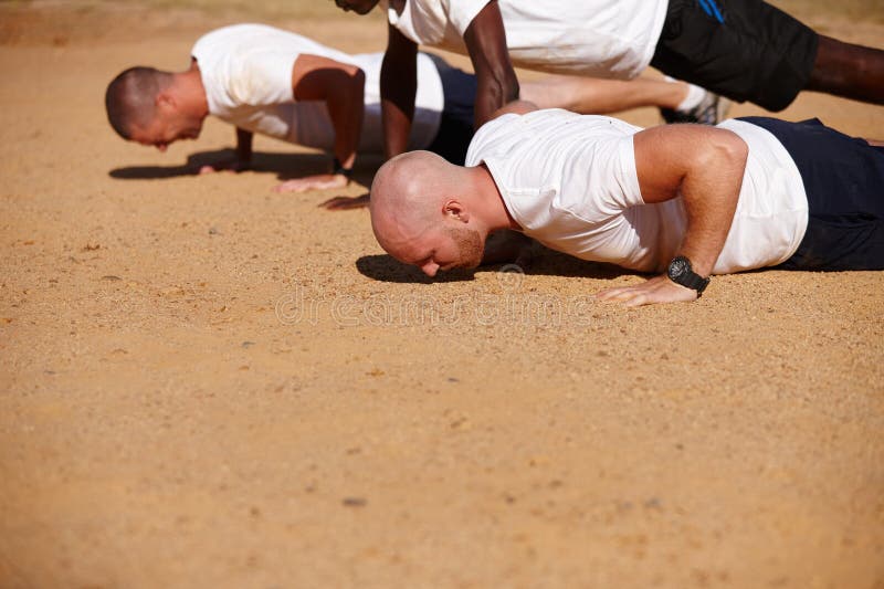 Bootcamp Takes Determination and an Iron Will. a Group of Men Doing ...