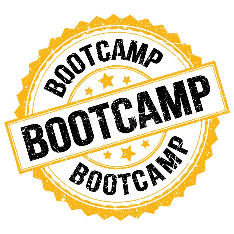 BOOTCAMP Text on Red Round Stamp Sign Stock Illustration - Illustration ...