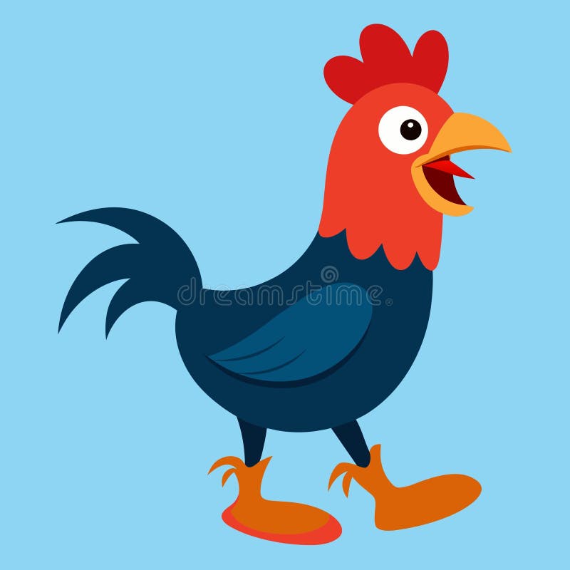 Booted Bantam Chicken Laughs Icon Vector Illustration Stock Vector ...