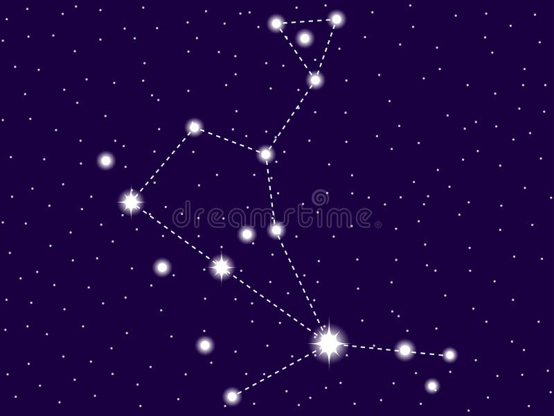 Bootes Constellation. Starry Night Sky. Space Objects, Galaxy Stock ...
