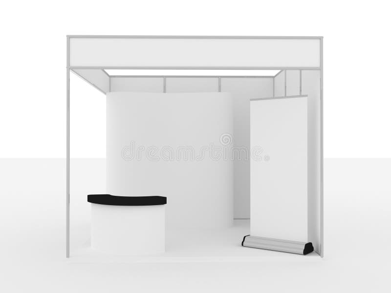 Blank booth exhibition stock illustration. Illustration of trade - 64430393