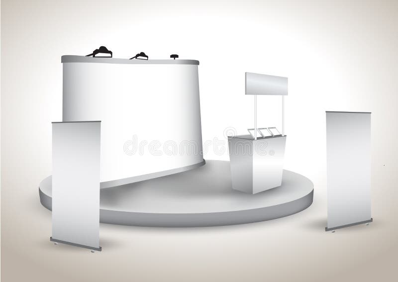 Booth Exhibition Display with Backdrop Stock Vector - Illustration of ...