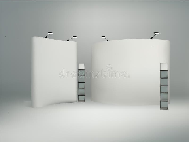 Booth Expo Design Template Exhibition White Advertising Surfaces Stock ...