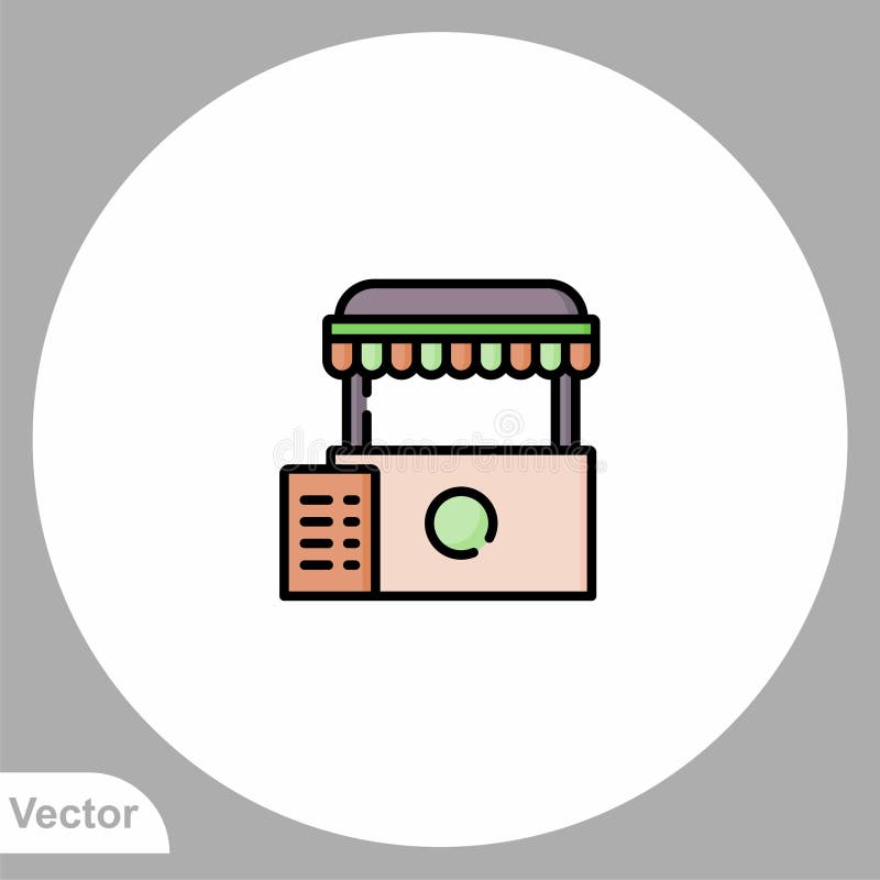 Booth Vector Icon Sign Symbol Stock Vector - Illustration of icon ...