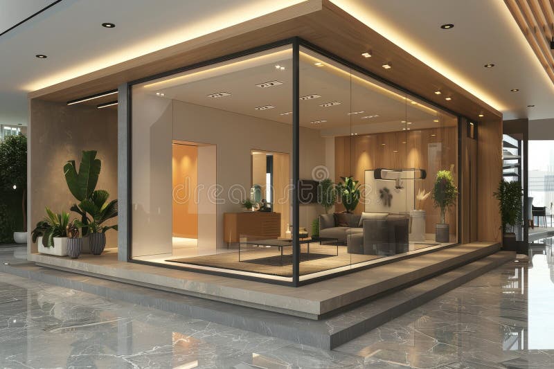 A Booth of Real Estate Project Showcase Interior in Exhibition Stock ...