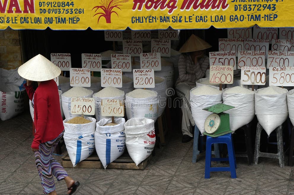 The booth of rice editorial stock image. Image of foodstuff - 19229719