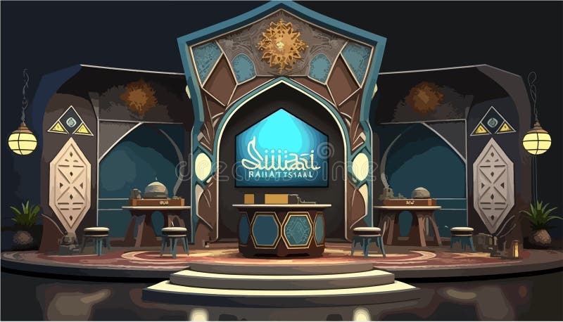 BOOTH STAGE ISLAMIC EVENT HOLY MONT Stock Vector - Illustration of ...