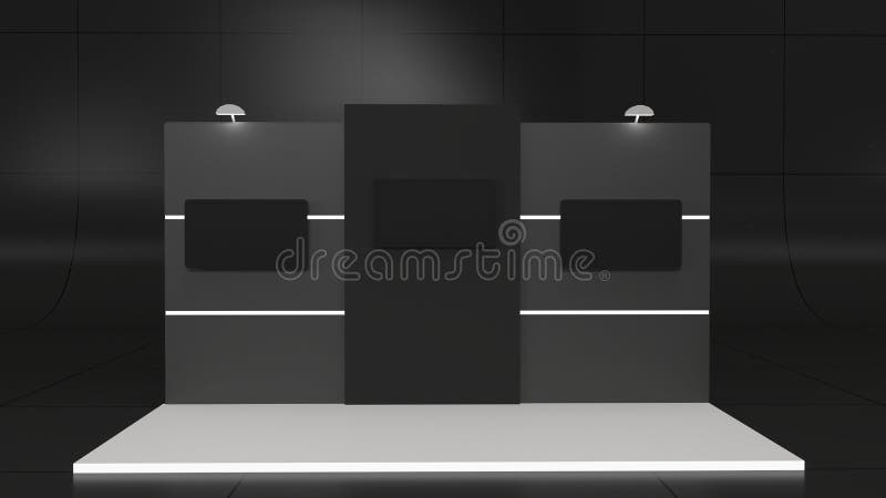 Booth or Stall with Displays. 3D Rendering Stock Illustration ...
