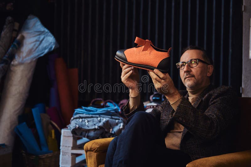 Bootmaker at Work at His Own Factory Stock Photo - Image of industry ...