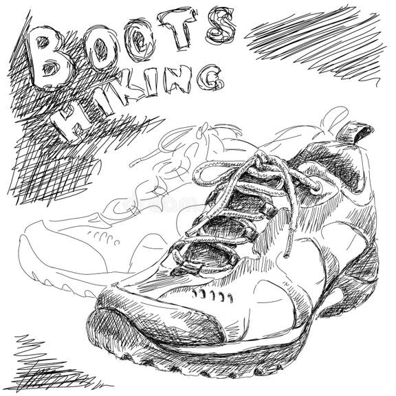 Pencil Drawing Hiking Boots Stock Illustrations – 31 Pencil Drawing ...
