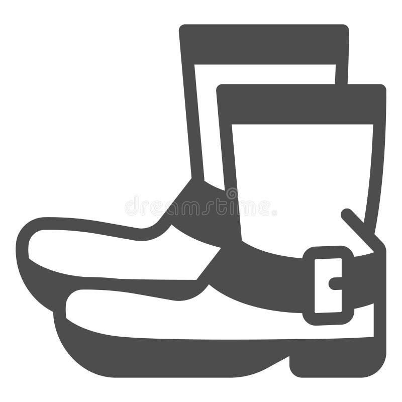 Boots with Forelocks Solid Icon, Footwear Concept. Vector Graphics ...