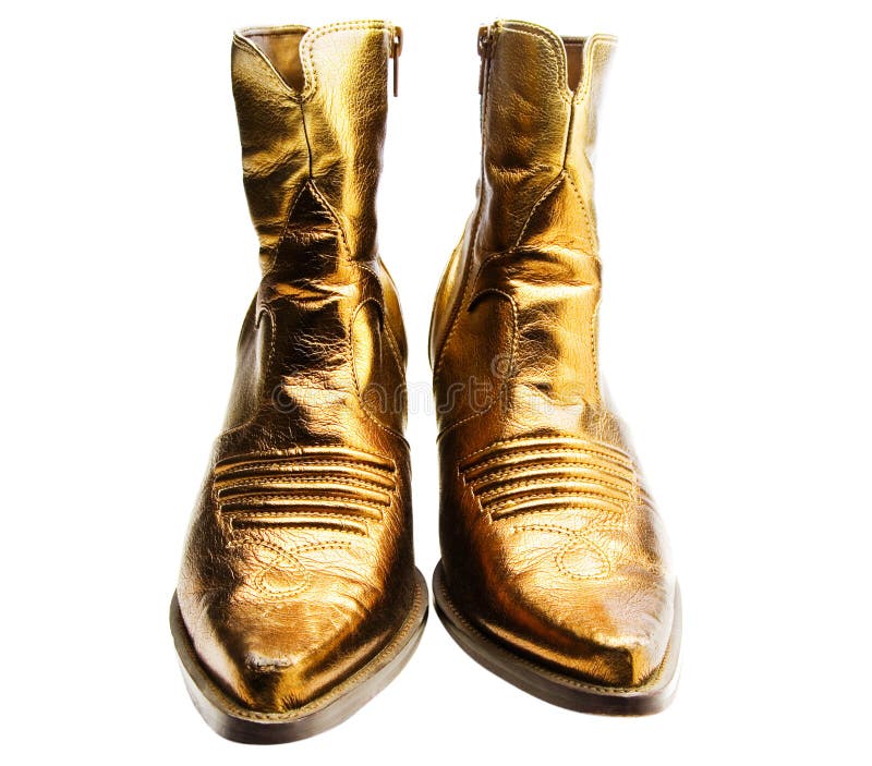 Boots of golden color stock photo. Image of closeup, comfortable - 27754634