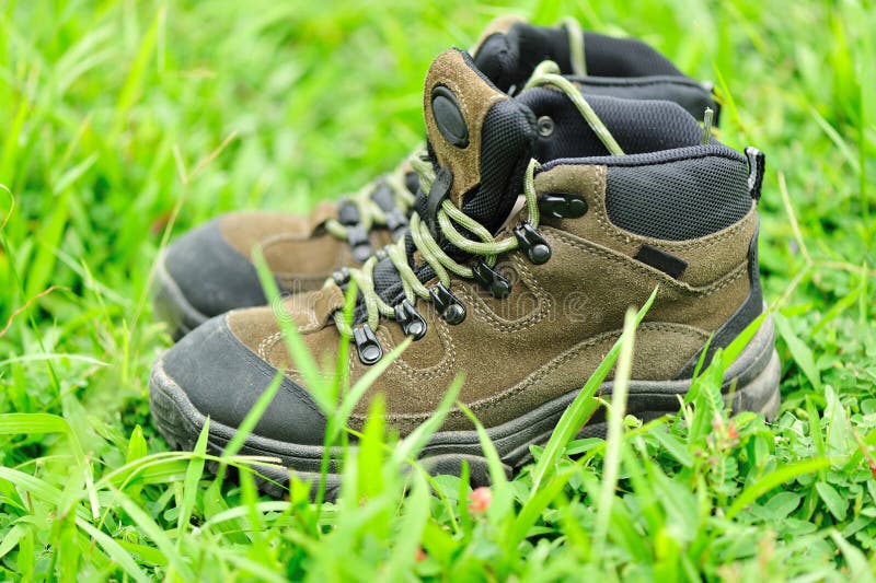 Boots on grass stock image. Image of running, sport, grass - 26986369