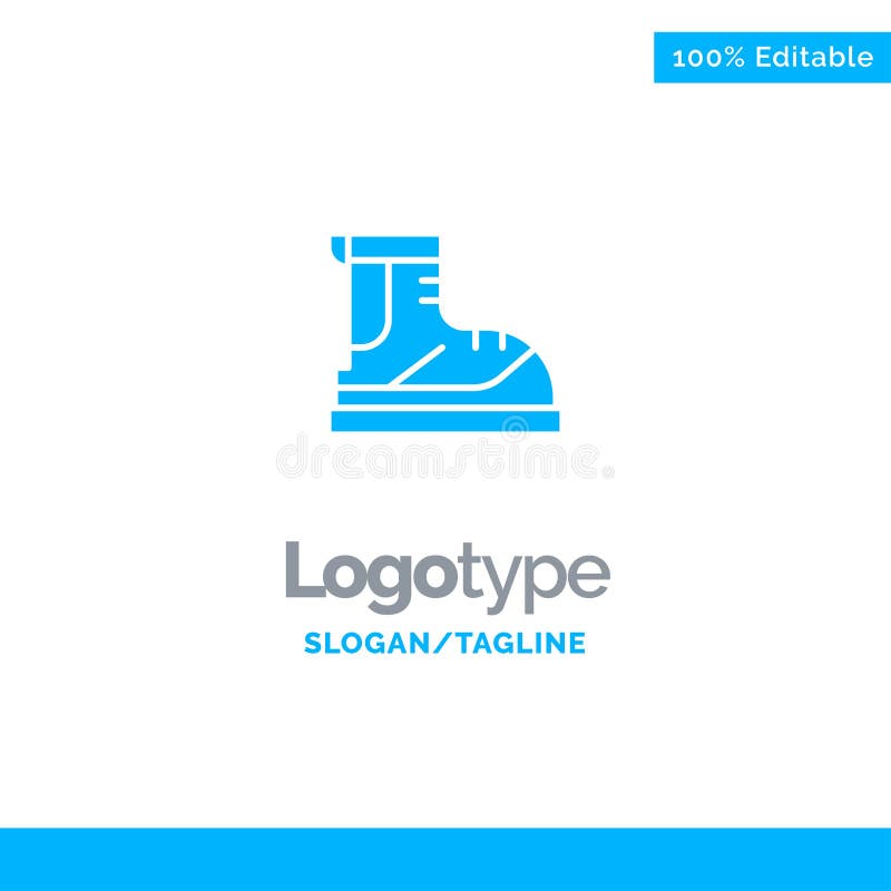 Boots, Hiker, Hiking, Track, Boot Blue Business Logo Template Stock ...
