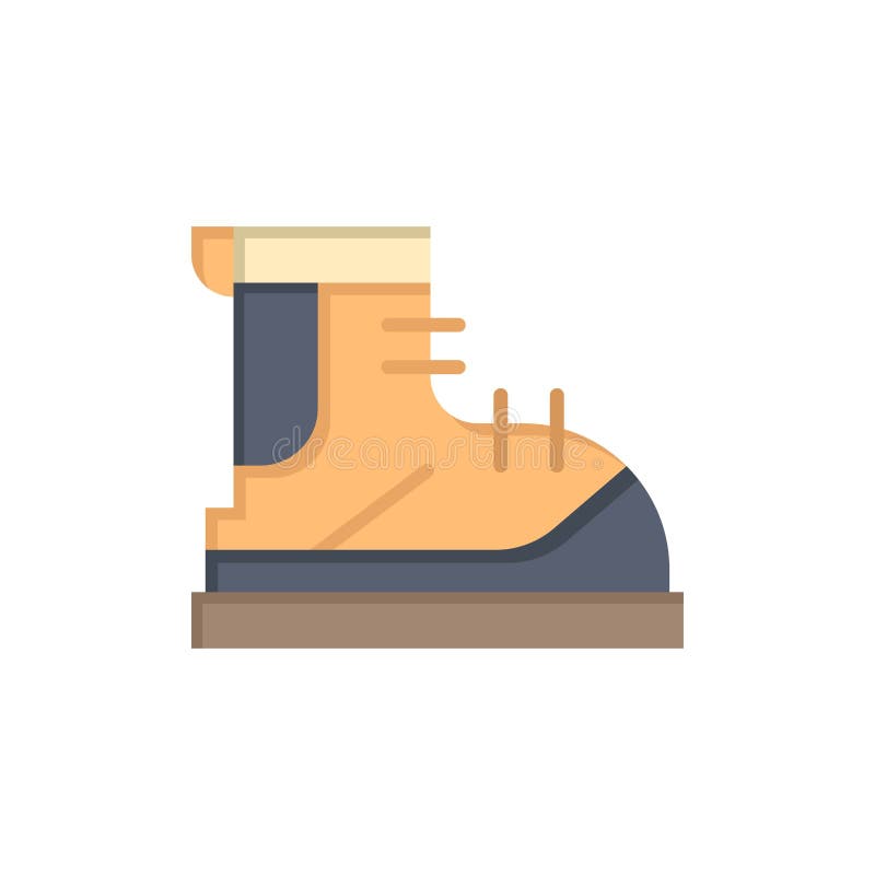 Boots, Hiker, Hiking, Track, Boot Flat Color Icon. Vector Icon Banner ...