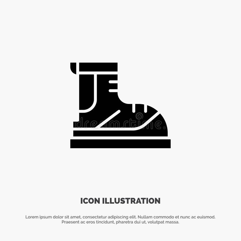 Boots, Hiker, Hiking, Track, Boot Solid Black Glyph Icon Stock Vector ...