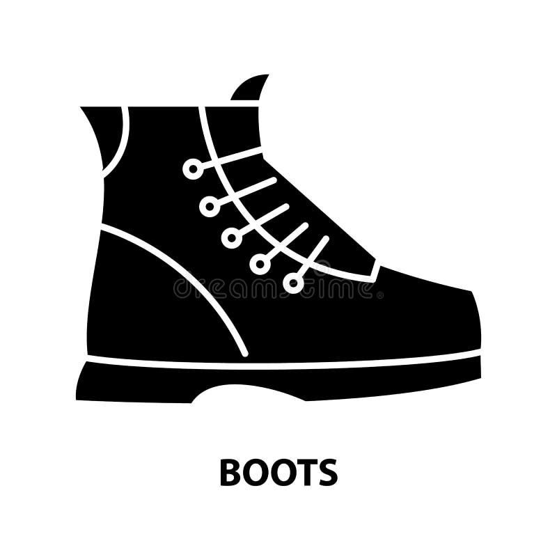 Boots Icon, Black Vector Sign with Editable Strokes, Concept ...