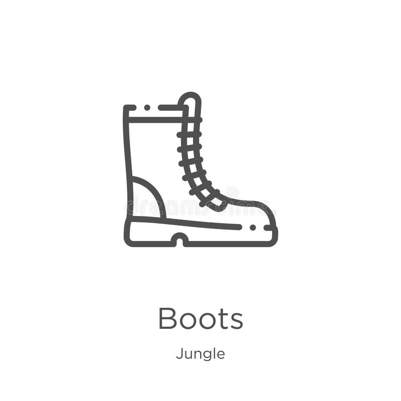 Boots Icon Vector from Jungle Collection. Thin Line Boots Outline Icon ...