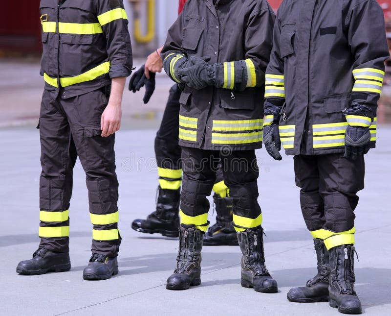 Boots of Italian Firefighters Inthe Fire Station Stock Image - Image of ...