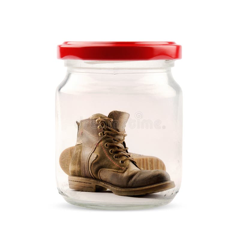 Boots in jar stock photo. Image of composition, isolated - 30548968