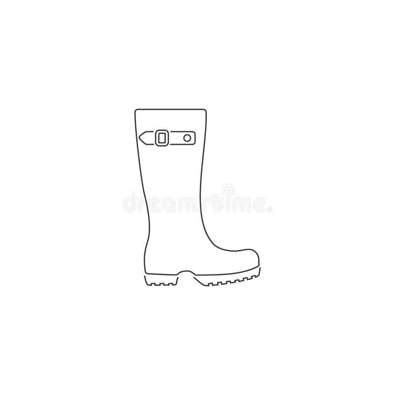 Boots Line Icon Rain Boot, Shoes Sign. Vector Stock Vector ...