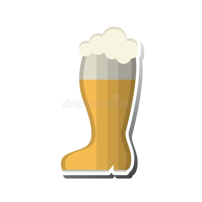 Boots Shaped Beer Glass. Vector Illustration Decorative Design Stock ...