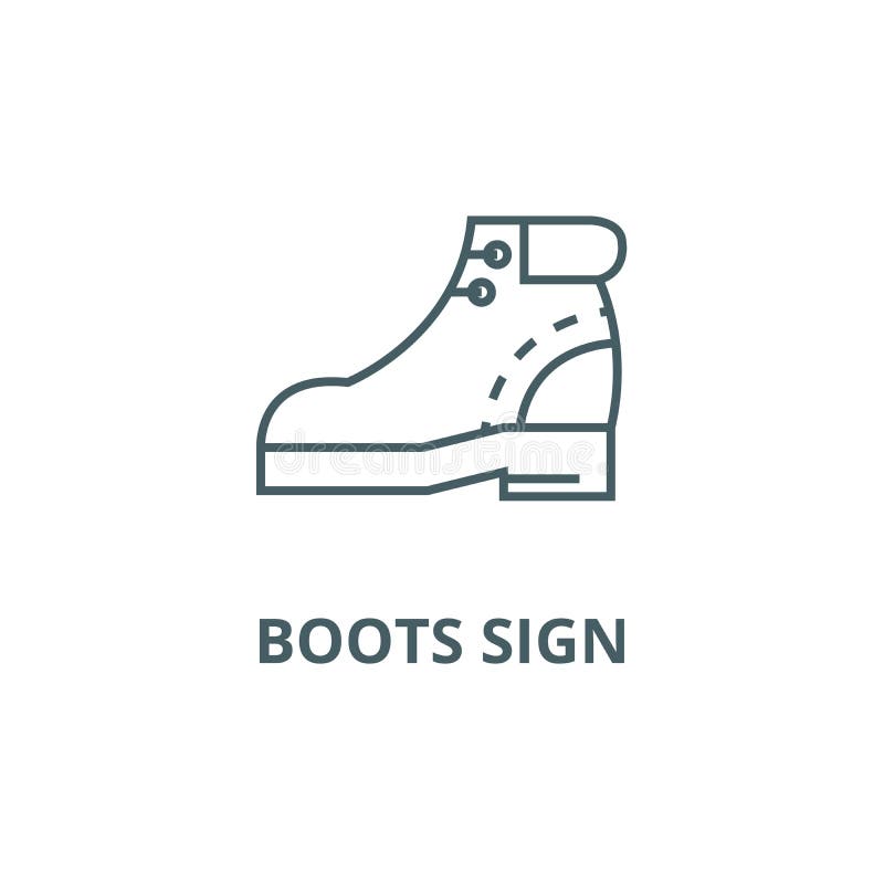 Boots Sign Line Icon, Vector. Boots Sign Outline Sign, Concept Symbol ...