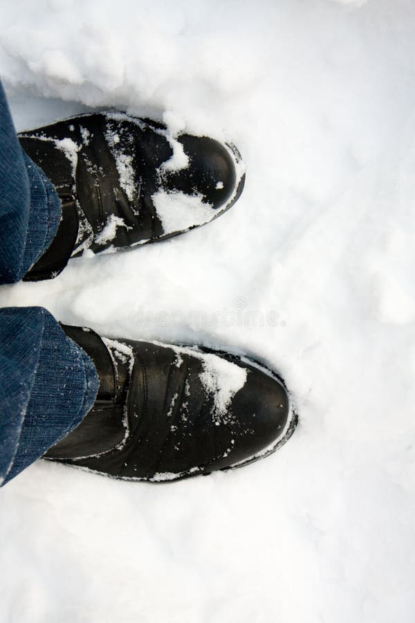 Boots in snow stock image. Image of boot, human, frozen - 7745693