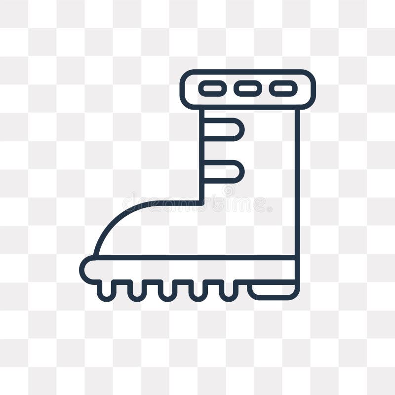 Boots Vector Icon Isolated on Transparent Background, Linear Boo Stock ...