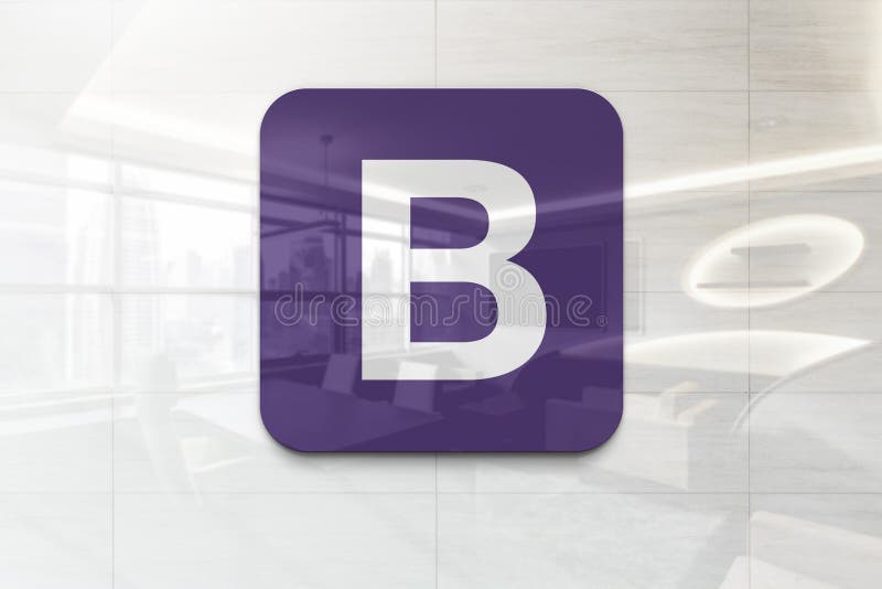 Bootstrap on Glossy Office Wall Realistic Texture Editorial Photography ...