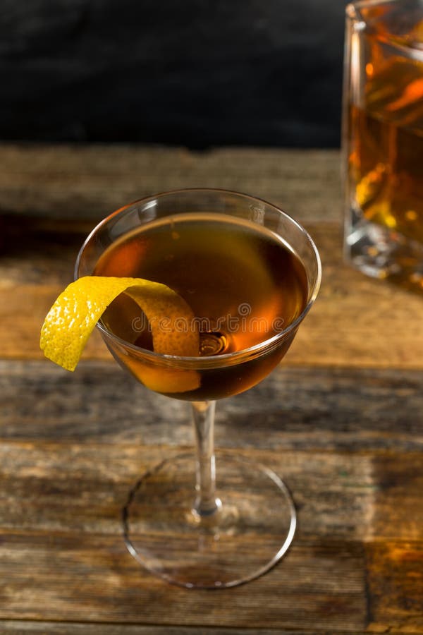 Boozy Alcoholic Scotch Bobby Burns Cocktail Stock Photo - Image of ...