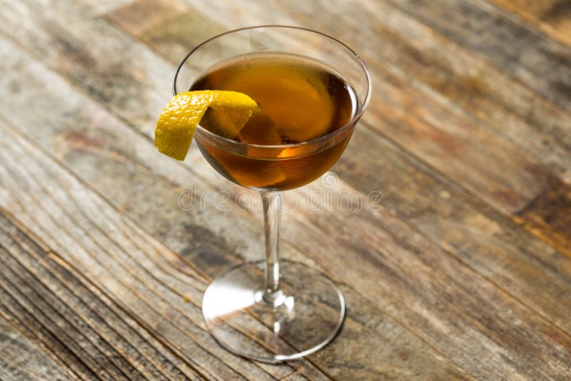 Boozy Alcoholic Scotch Bobby Burns Cocktail Stock Photo - Image of ...