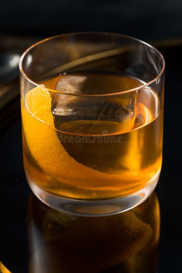 Boozy Bourbon Fancy Free Cocktail Stock Image - Image of alcohol ...