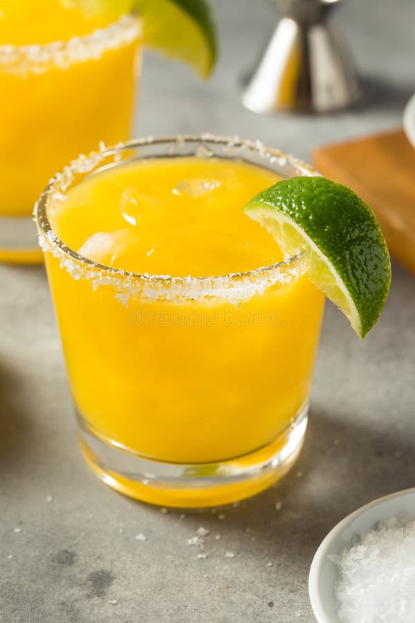 Boozy Cold Mango Margarita Cocktail Stock Photo - Image of sweet ...