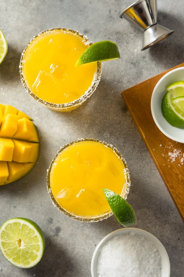 Boozy Cold Mango Margarita Cocktail Stock Image - Image of cold, frozen ...