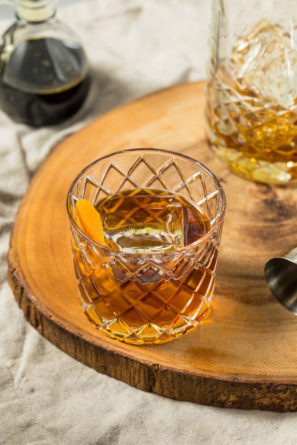 Boozy Cold Maple Syrup Old Fashioned Cocktail Stock Image - Image of ...