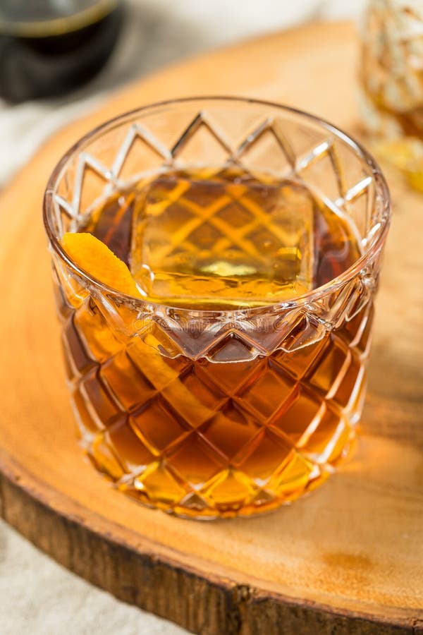 Boozy Cold Maple Syrup Old Fashioned Cocktail Stock Image - Image of ...