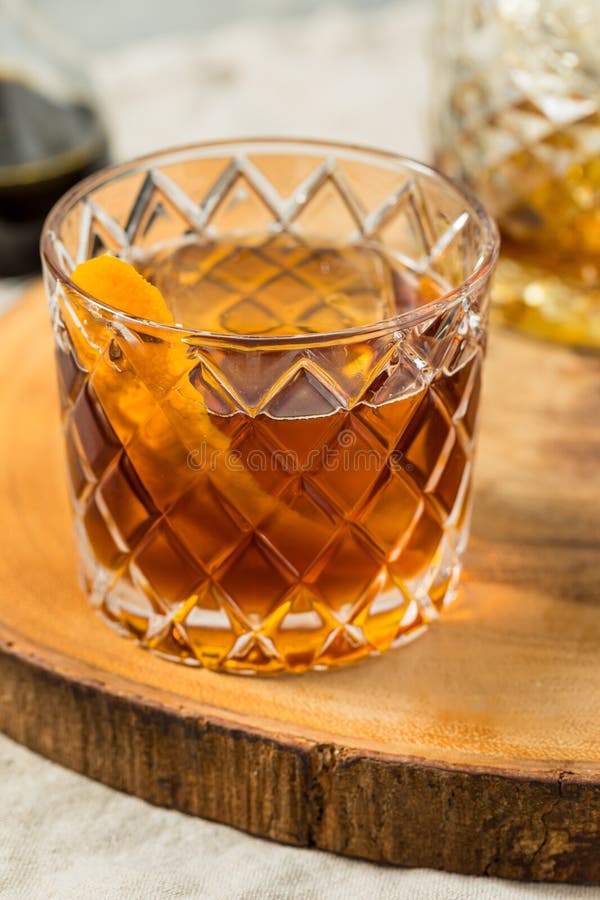 Boozy Cold Maple Syrup Old Fashioned Cocktail Stock Photo - Image of ...