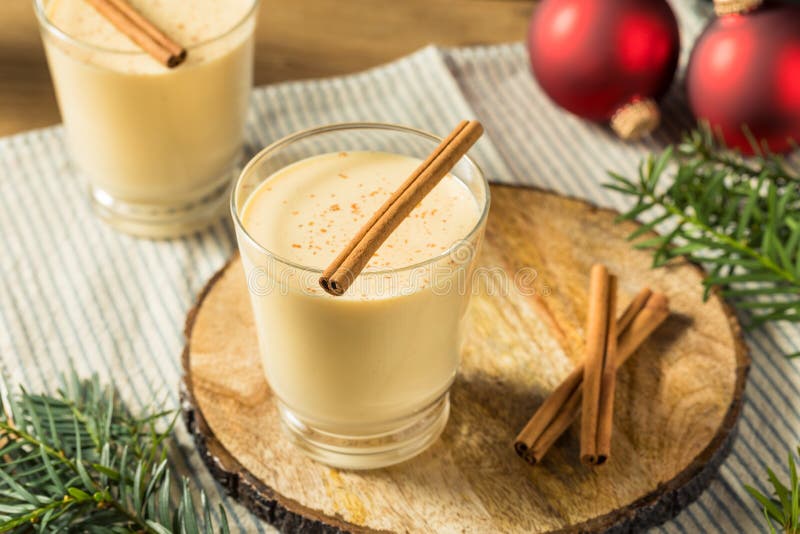 Boozy Holiday Eggnog Cocktail Stock Photo - Image of creamy, liqueur ...
