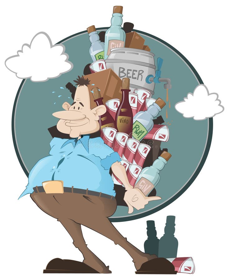 Boozy Man stock vector. Illustration of adult, lifestyles - 15492506