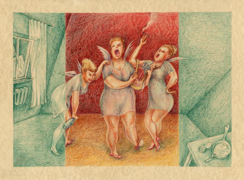 Boozy muses came stock illustration. Illustration of boozy - 20340506