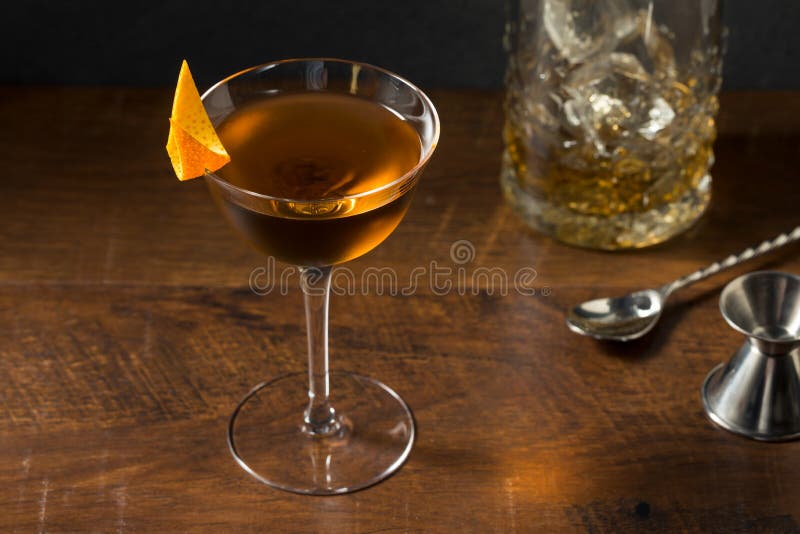 Boozy Refreshing Bamboo Cocktail Stock Image - Image of vermouth ...