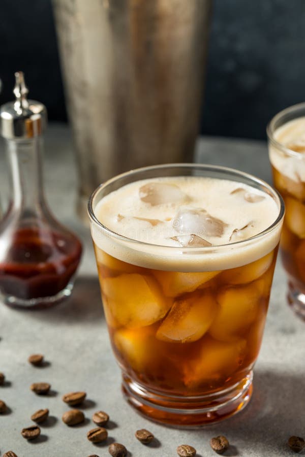 Boozy Refreshing Bourbon and Cold Brew Cocktail Stock Image - Image of ...