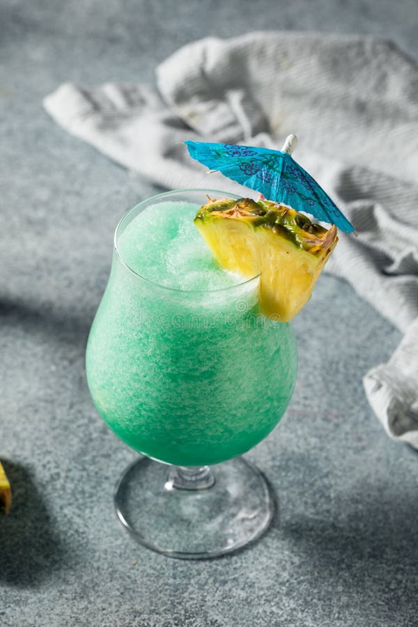 Boozy Refreshing Frozen Blue Hawaii Cocktail Stock Photo - Image of ...