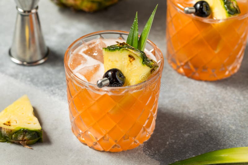 Boozy Refreshing Jungle Bird Tiki Cocktail Stock Photo - Image of ...