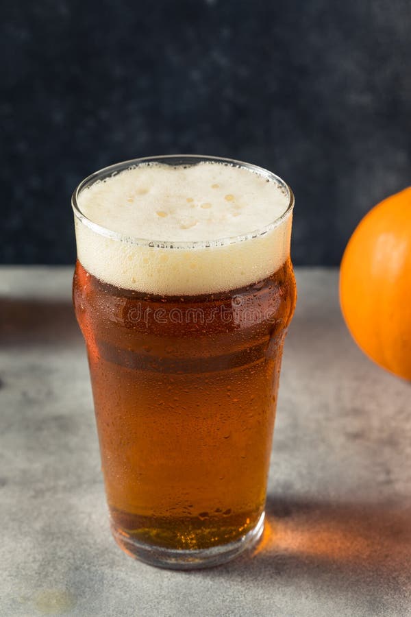 Boozy Refreshing Pumpkin Ale Craft Beer Stock Photo - Image of beverage ...