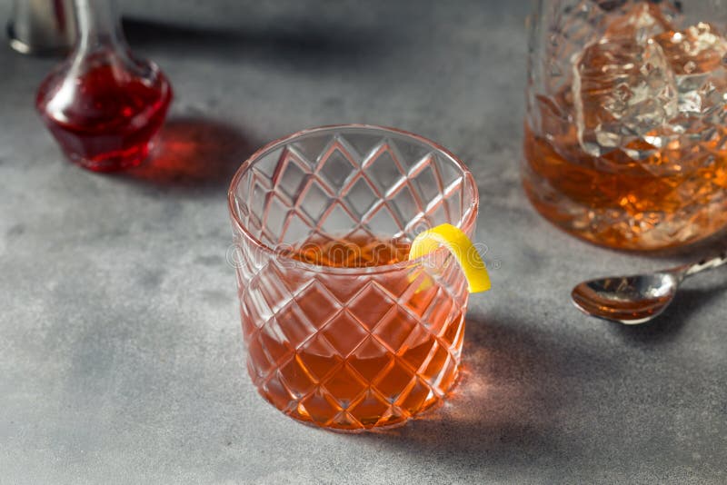 Boozy Refreshing Rye Whiskey Sazerac Cocktail Stock Photo - Image of ...