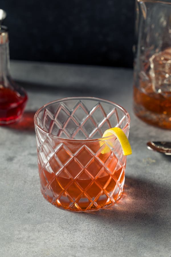 Boozy Refreshing Rye Whiskey Sazerac Cocktail Stock Photo - Image of ...